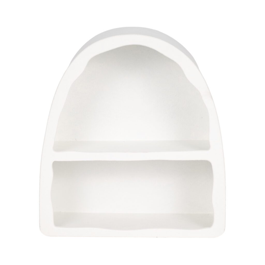 White Curved Two-Shelf Wall Storage | The Gilded Thistle